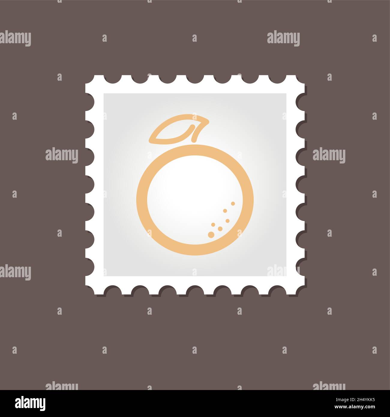 Orange stamp. Outline vector illustration, eps 10 Stock Vector Image ...