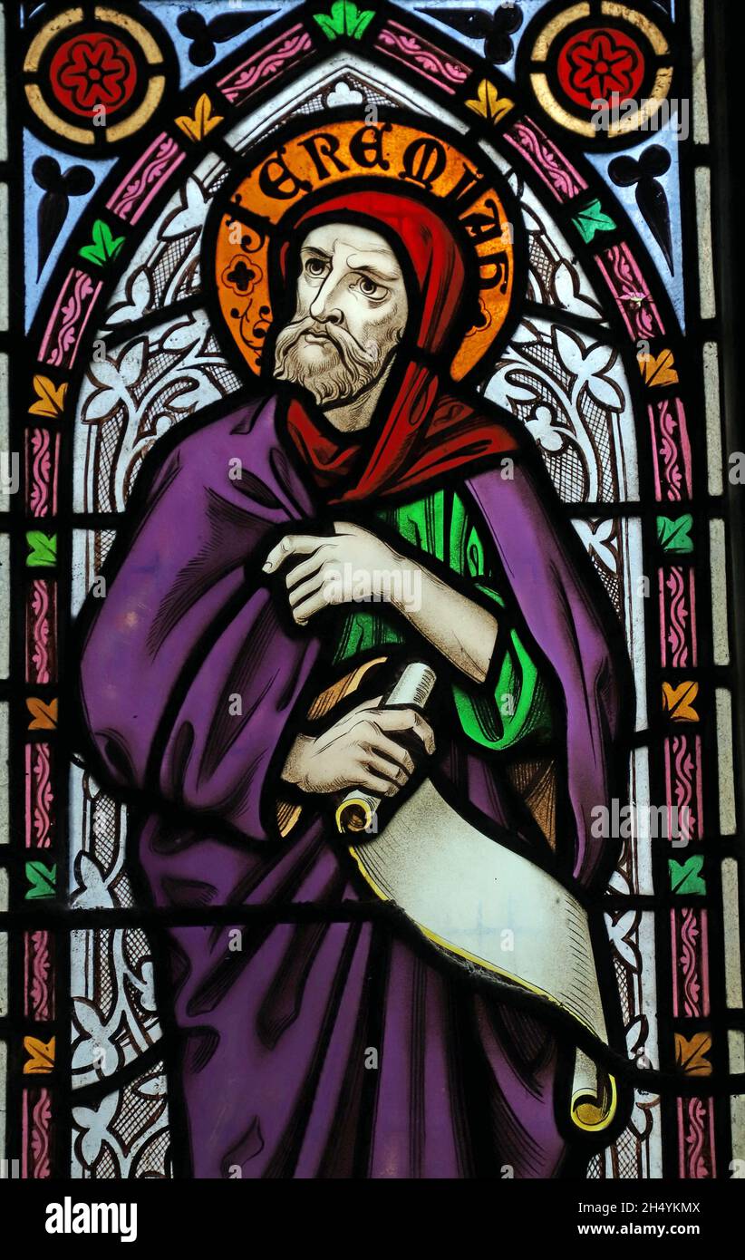 A stained glass window by Michael O'Connor depicting Old testament ...