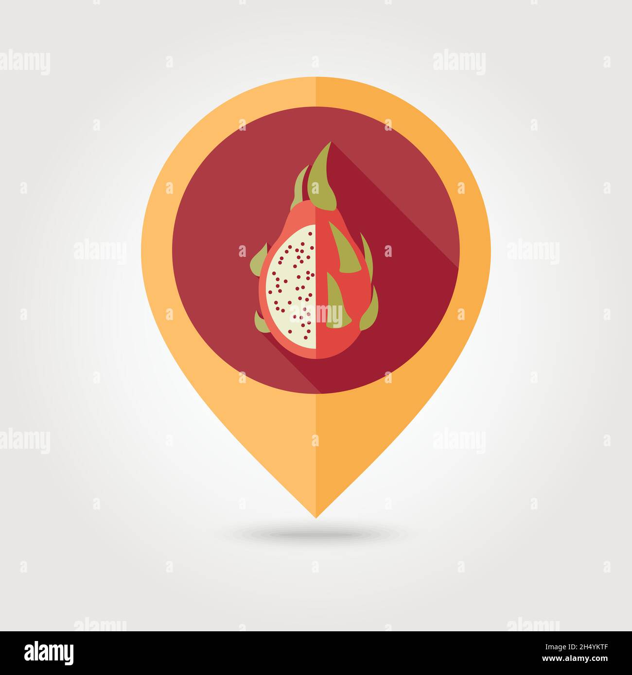 Pitaya flat vector pin map icon. Map pointer. Map markers. Tropical ...