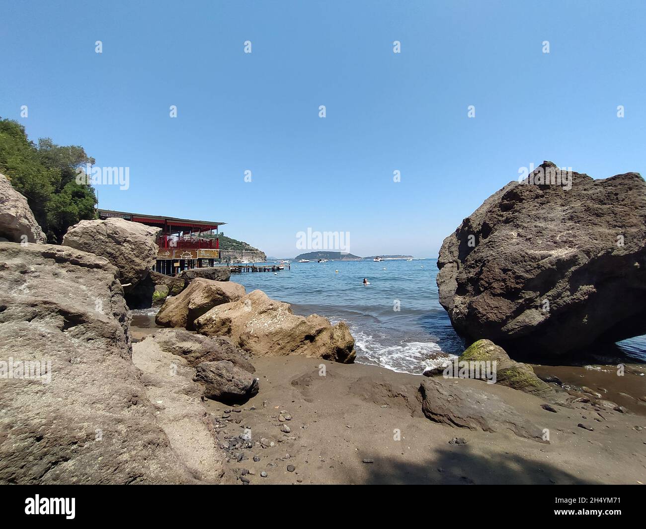 Ischia castle people beach hi-res stock photography and images - Alamy