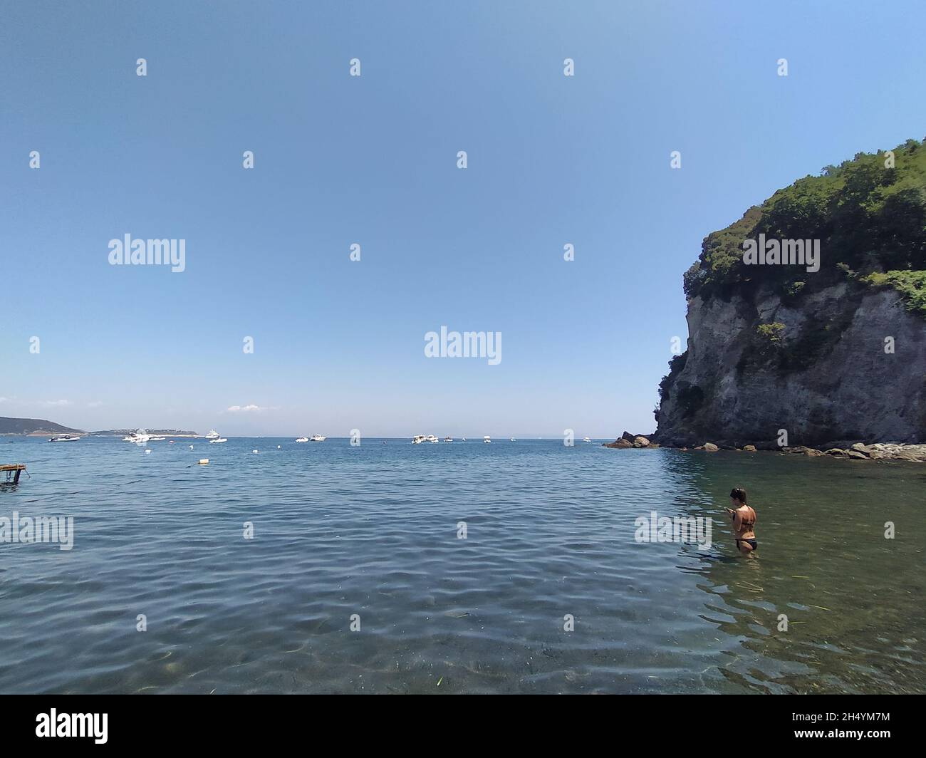 Ischia castle people beach hi-res stock photography and images - Alamy