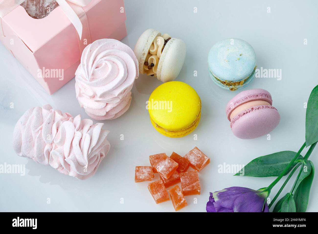 homemade sweets from natural products macaroon marshmallow and ...