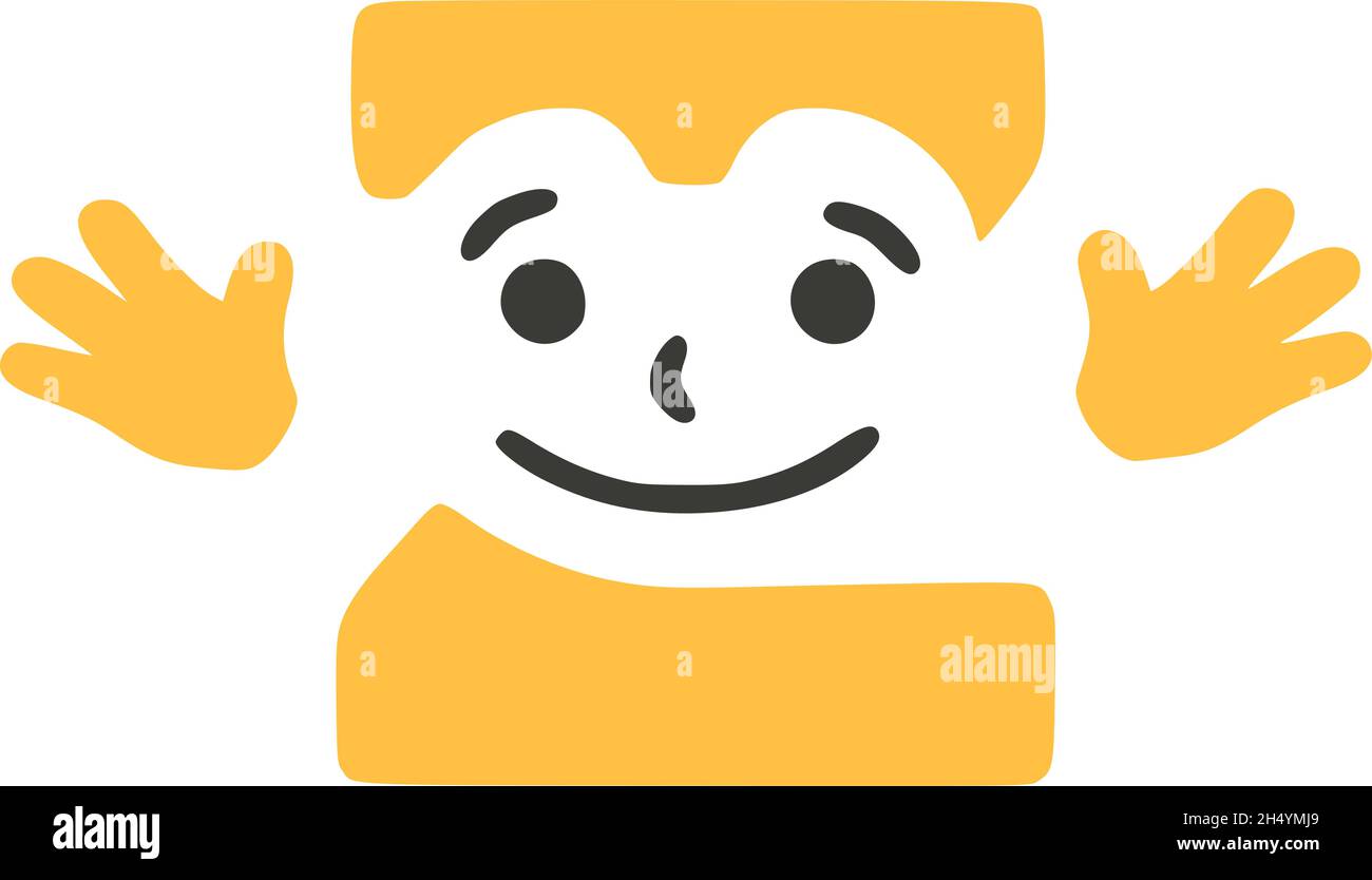 Letter z funny character with hands isolated on white background Stock ...