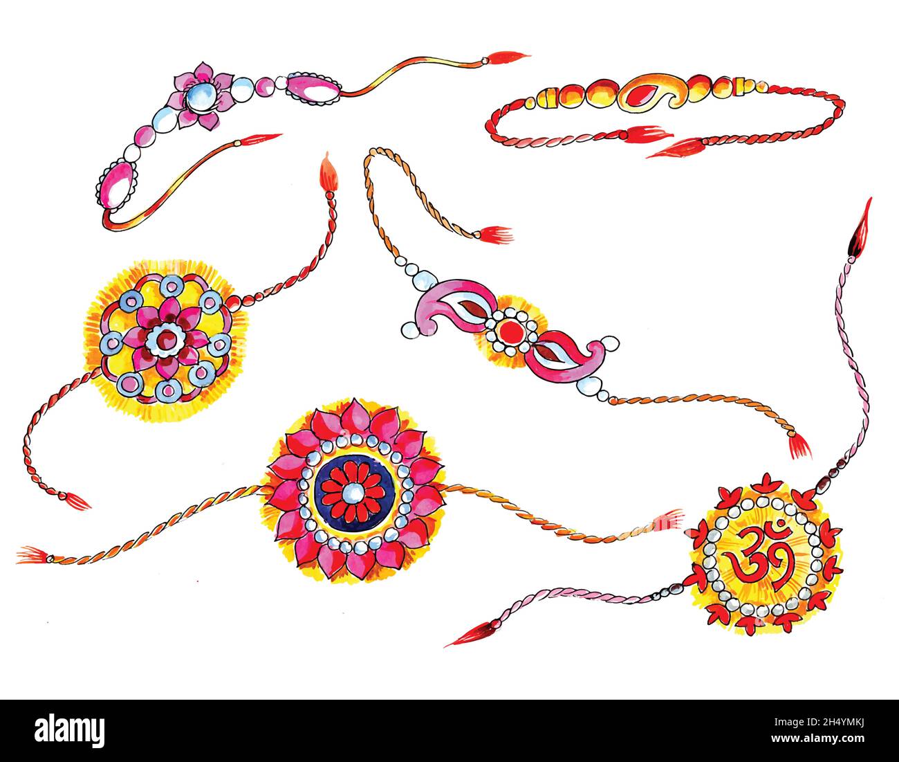 Decorated rakhi set for Indian festival raksha bandhan design Stock ...