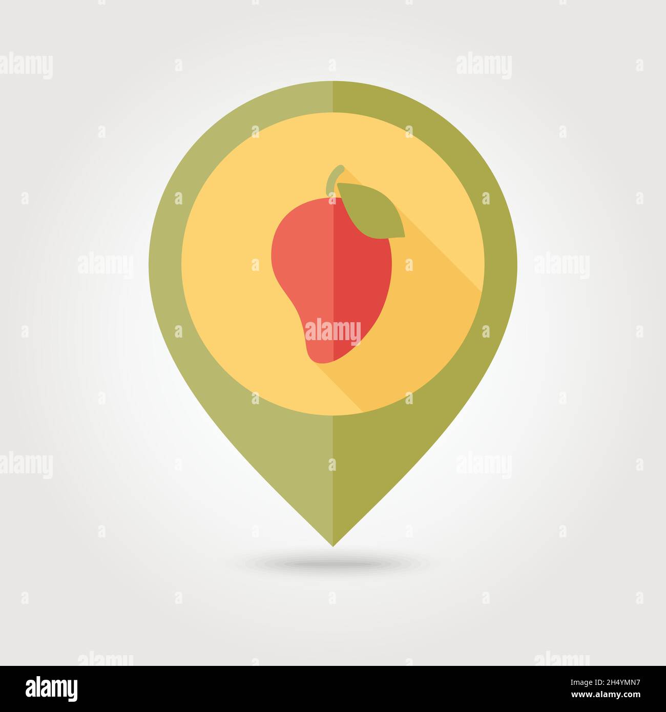 Mango flat vector pin map icon. Map pointer. Map markers. Tropical ...