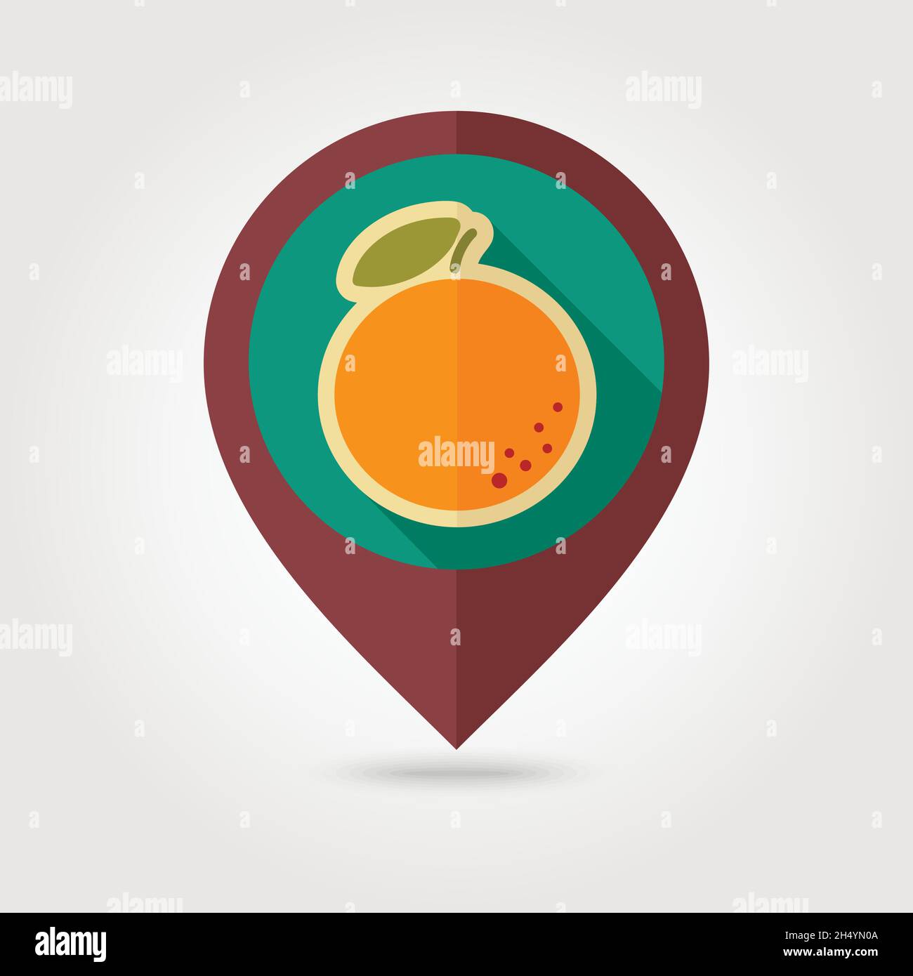 Orange flat vector pin map icon. Map pointer. Map markers. Tropical ...