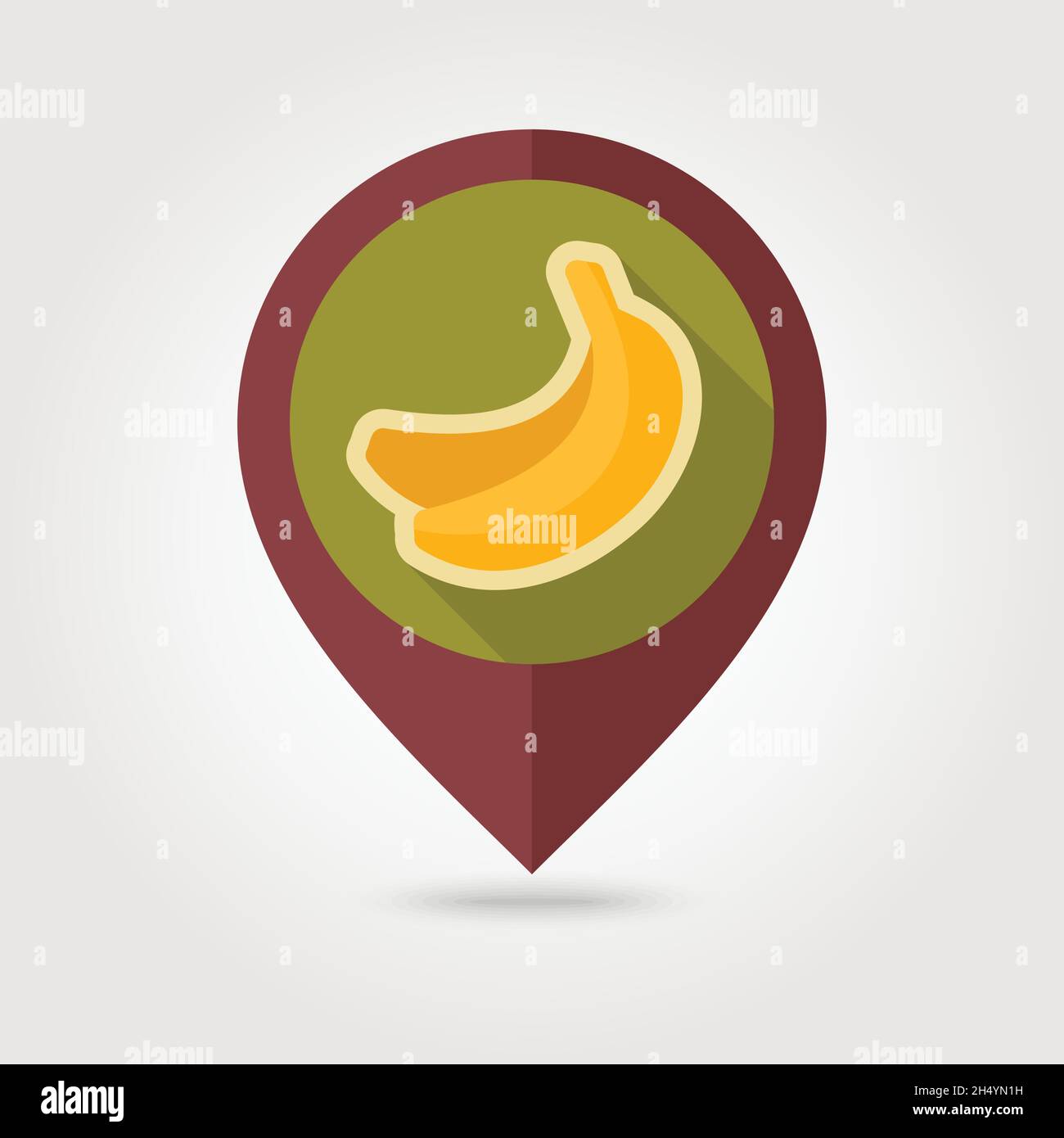 Banana flat vector pin map icon. Map pointer. Map markers. Tropical ...