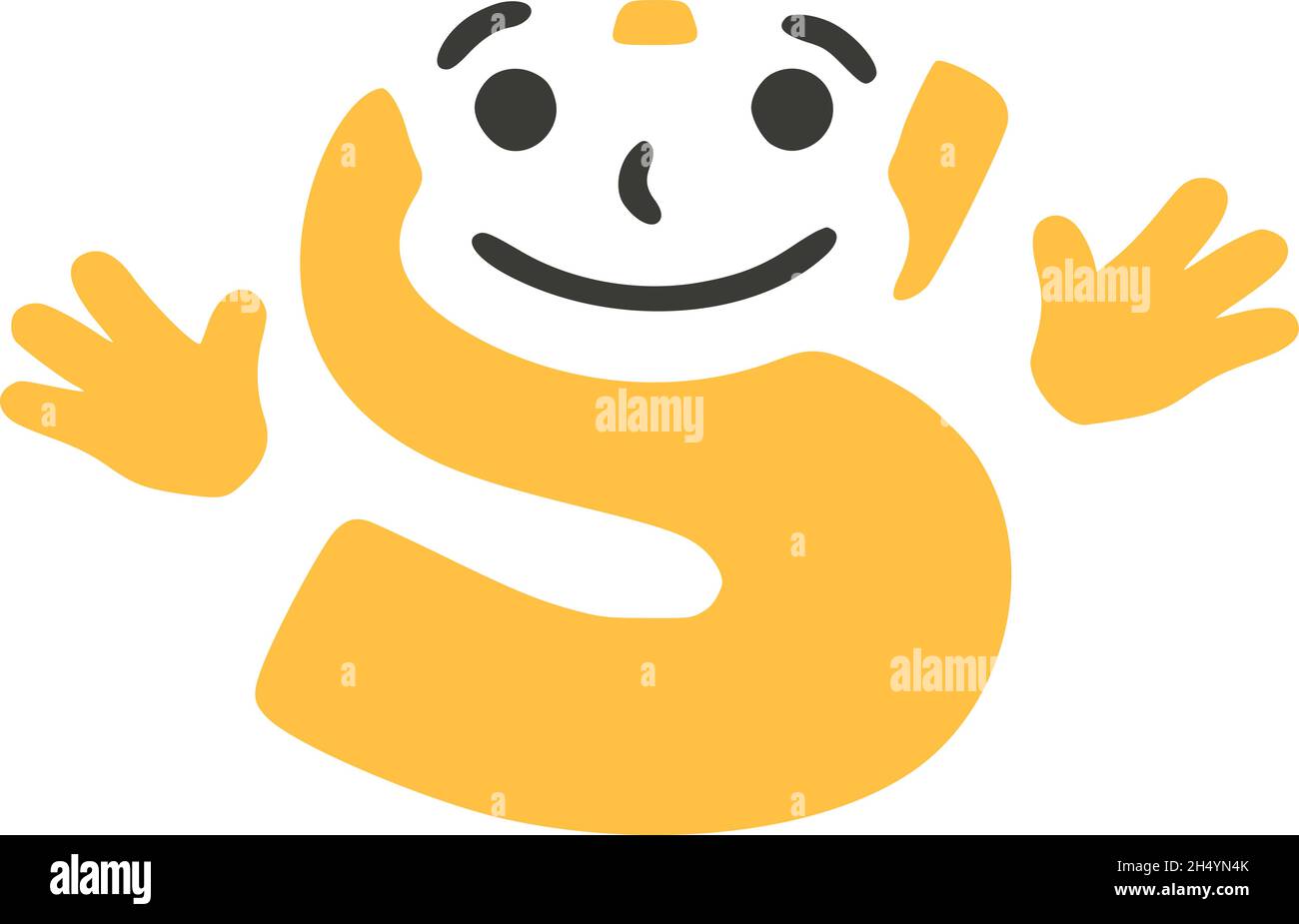 Letter s funny character with hands isolated on white background Stock ...