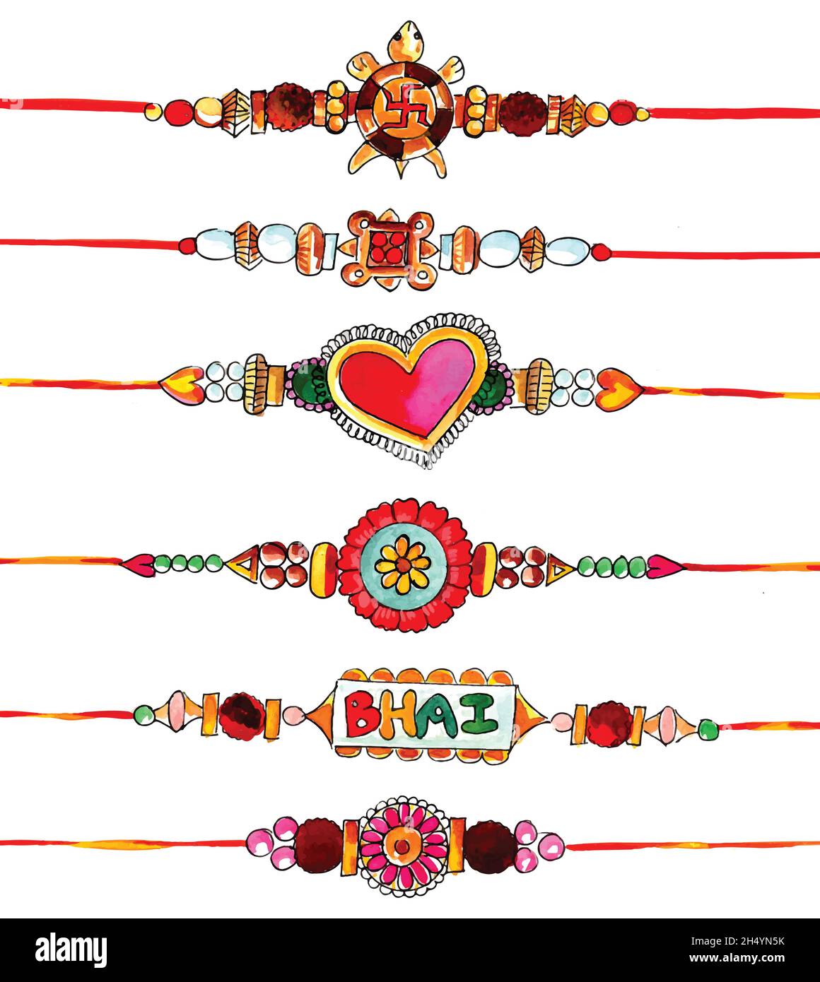 Decorated rakhi set for Indian festival raksha bandhan design Stock ...