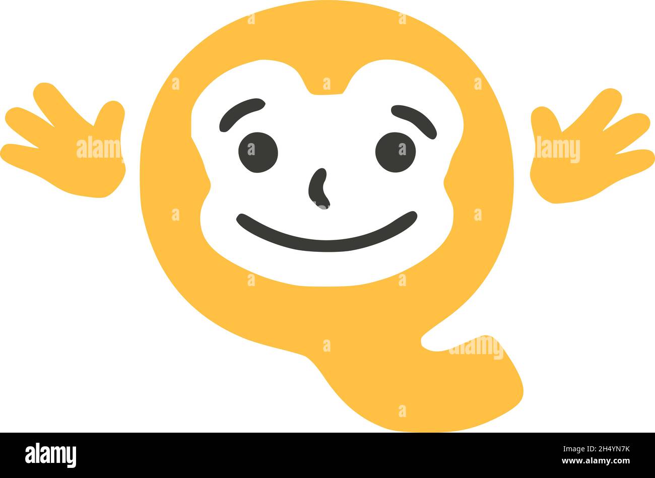 Letter q funny character with hands isolated on white background Stock ...