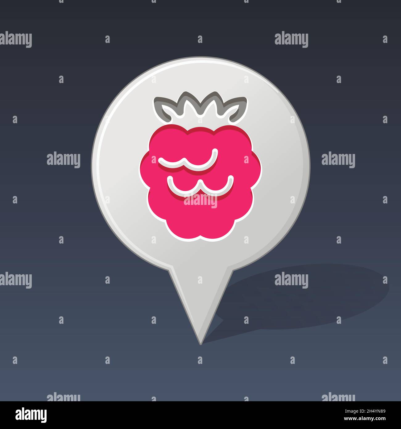 Raspberry pin map icon. Map pointer. Map markers. Fruit vector ...