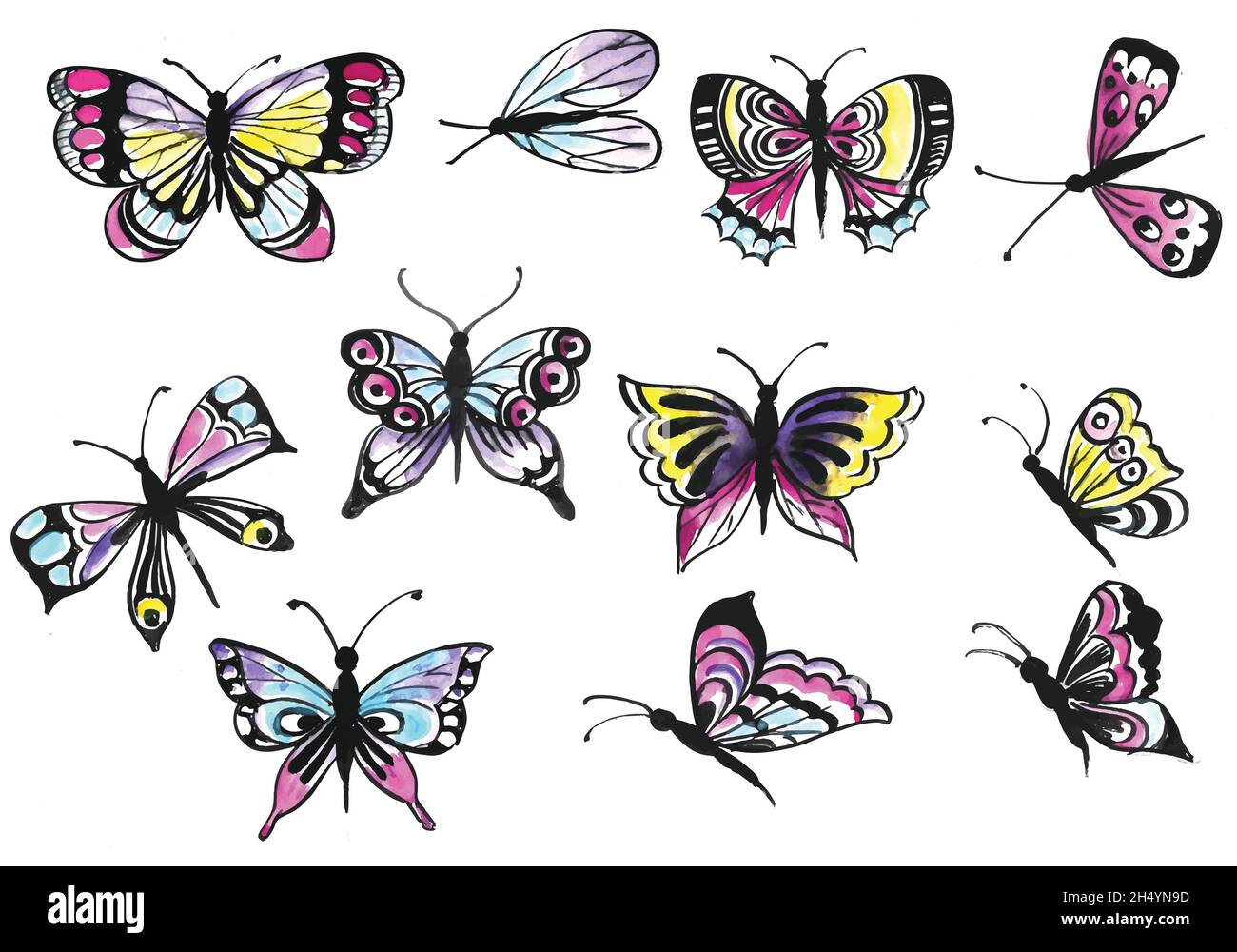 Colorful Butterfly Designs To Draw