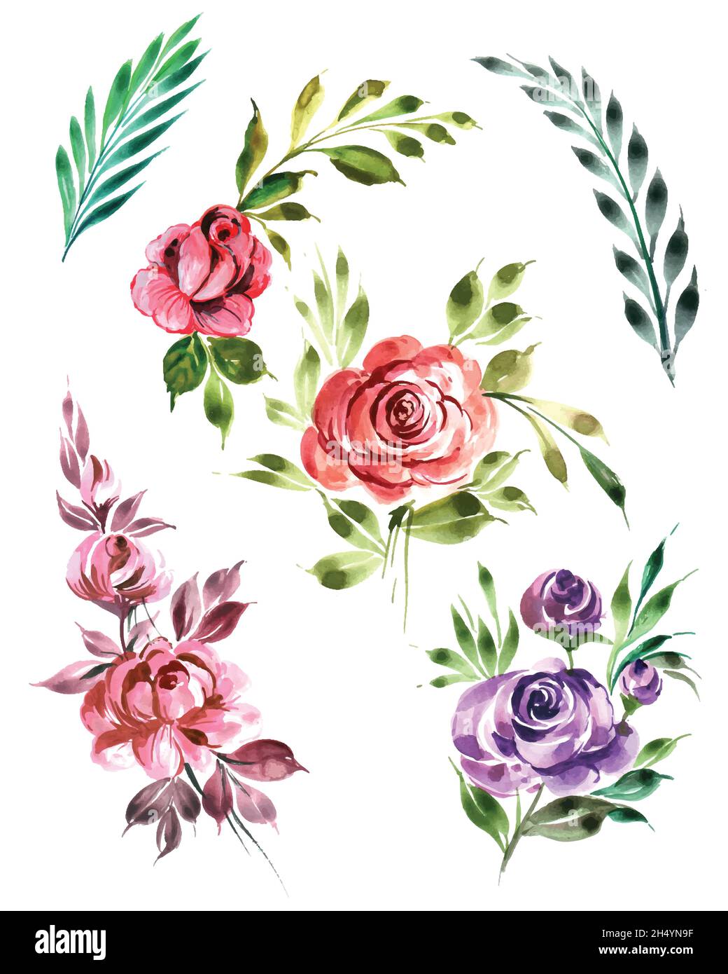 Bunch flowers Stock Vector Images - Alamy