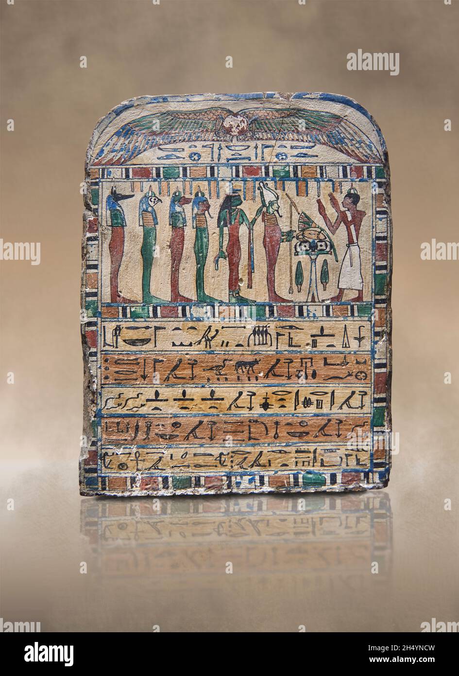 Ancient Egyptian stele of Irethorrou, 780-656 BC, 25th Dynasty, painted ...