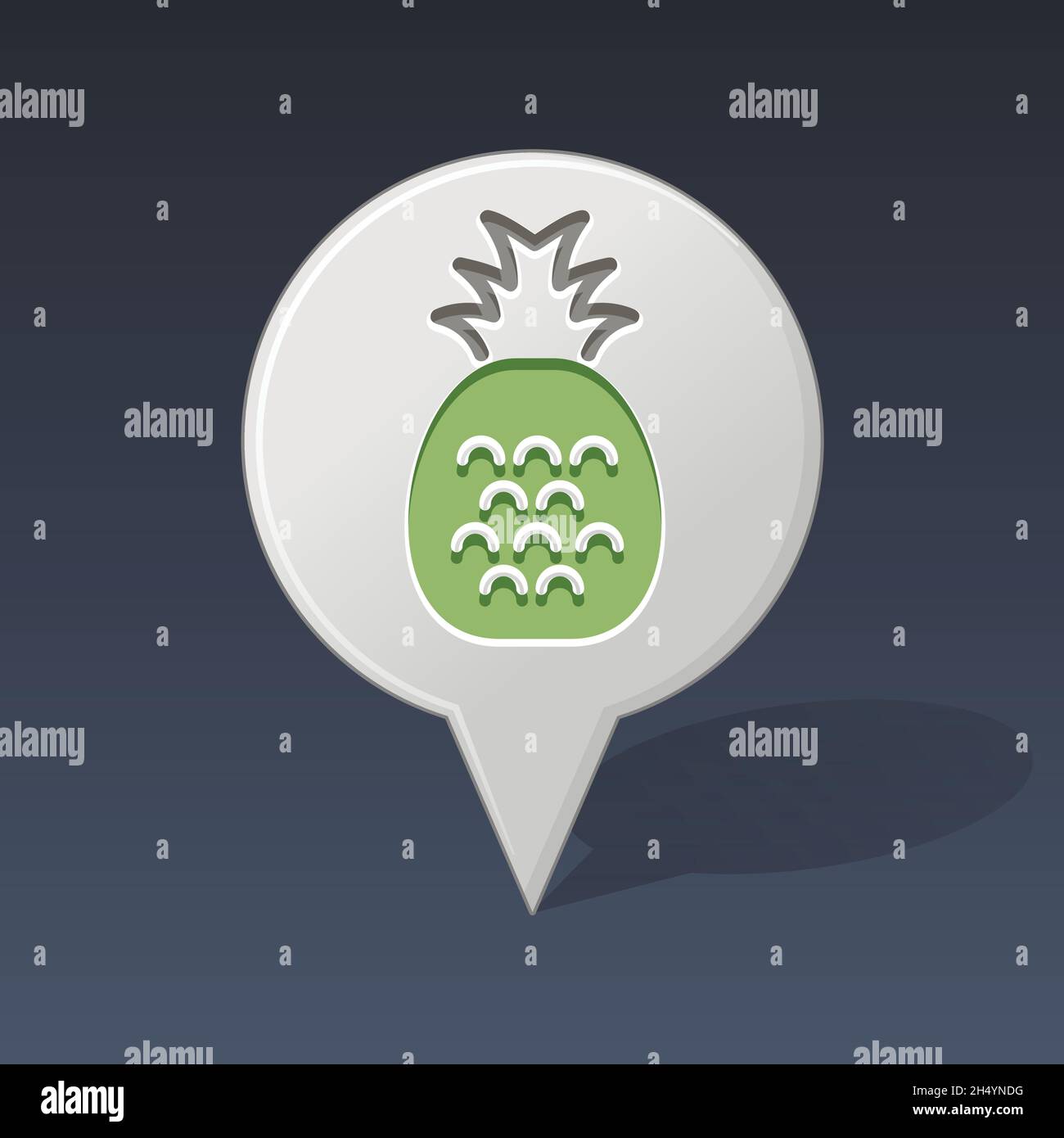 Pineapple pin map icon. Map pointer. Map markers. Fruit vector ...