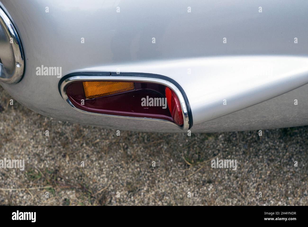 Close up detail of the fairing around the rear indicator light on a ...