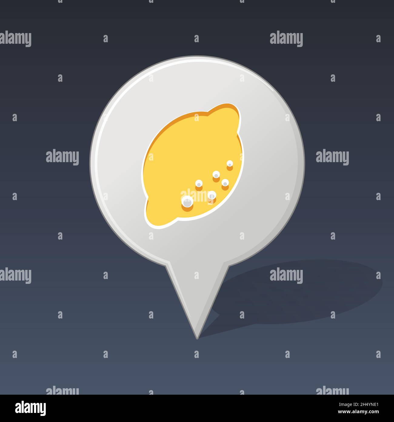 Lemon pin map icon. Map pointer. Map markers.Fruit vector illustration ...