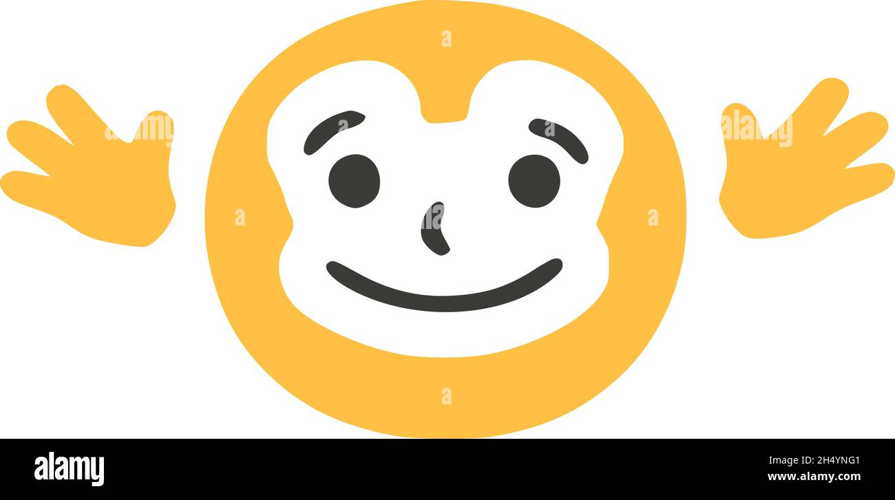 Letter o funny character with hands isolated on white background Stock ...