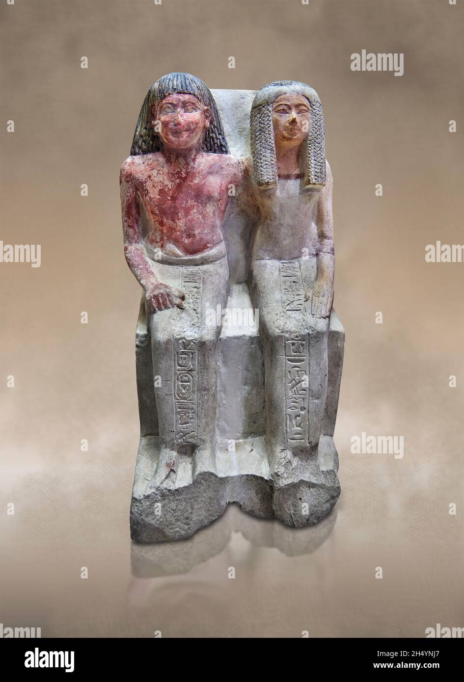 Egyptian statue sculpture of Samout and wife Moutnefret, confectioner ...