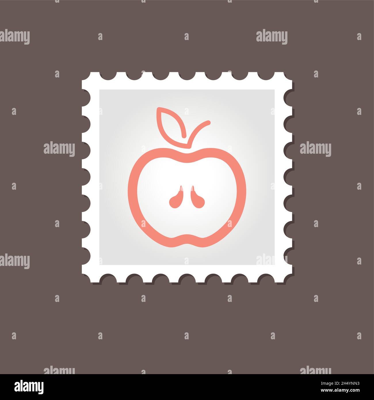 Apple stamp. Outline vector illustration, eps 10 Stock Vector Image ...