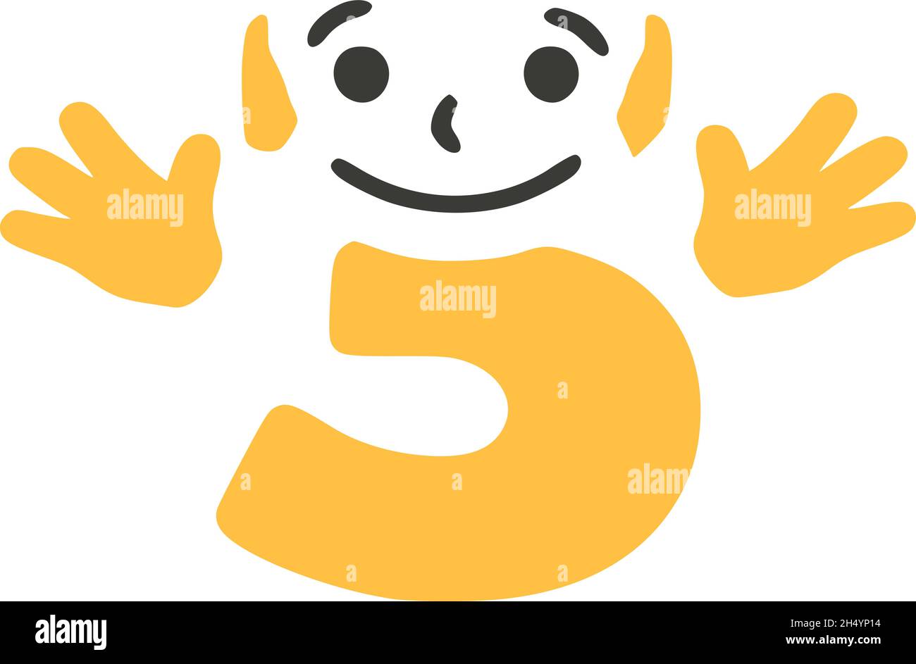 Number 3 funny character with hands isolated on white background Stock ...