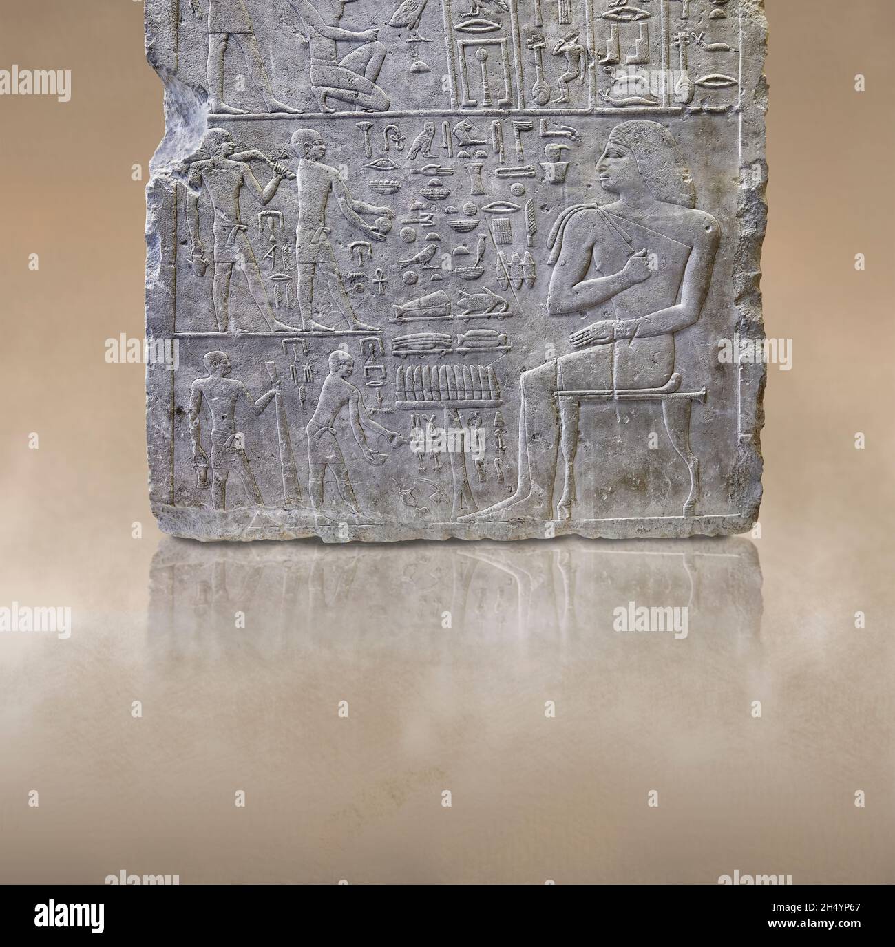 Ancient Egyption relief panel from the tomb of treasurer Nefer, 2620 ...