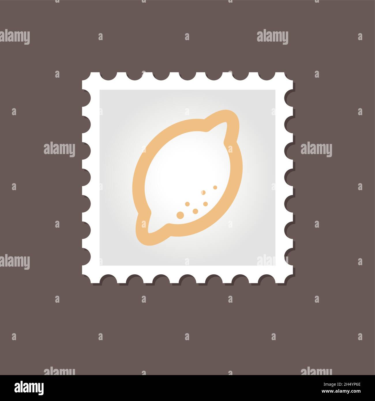 Lemon stamp. Outline vector illustration, eps 10 Stock Vector Image ...