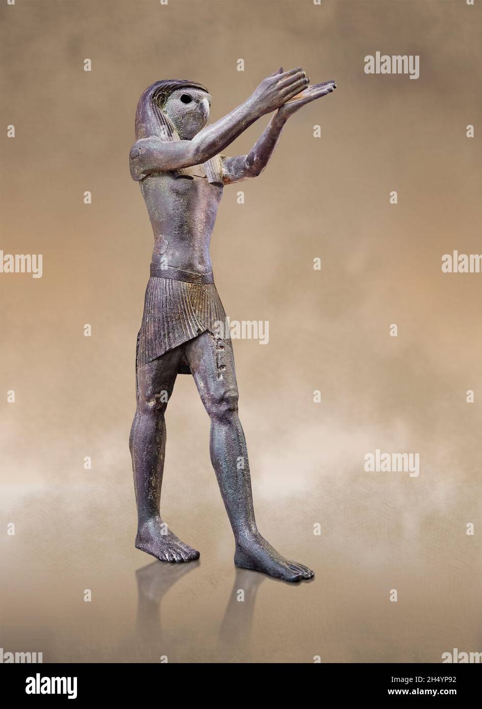 Ancient Egyptian bronze sculpture of god Horus, 1069-664 BC, . Louvre ...