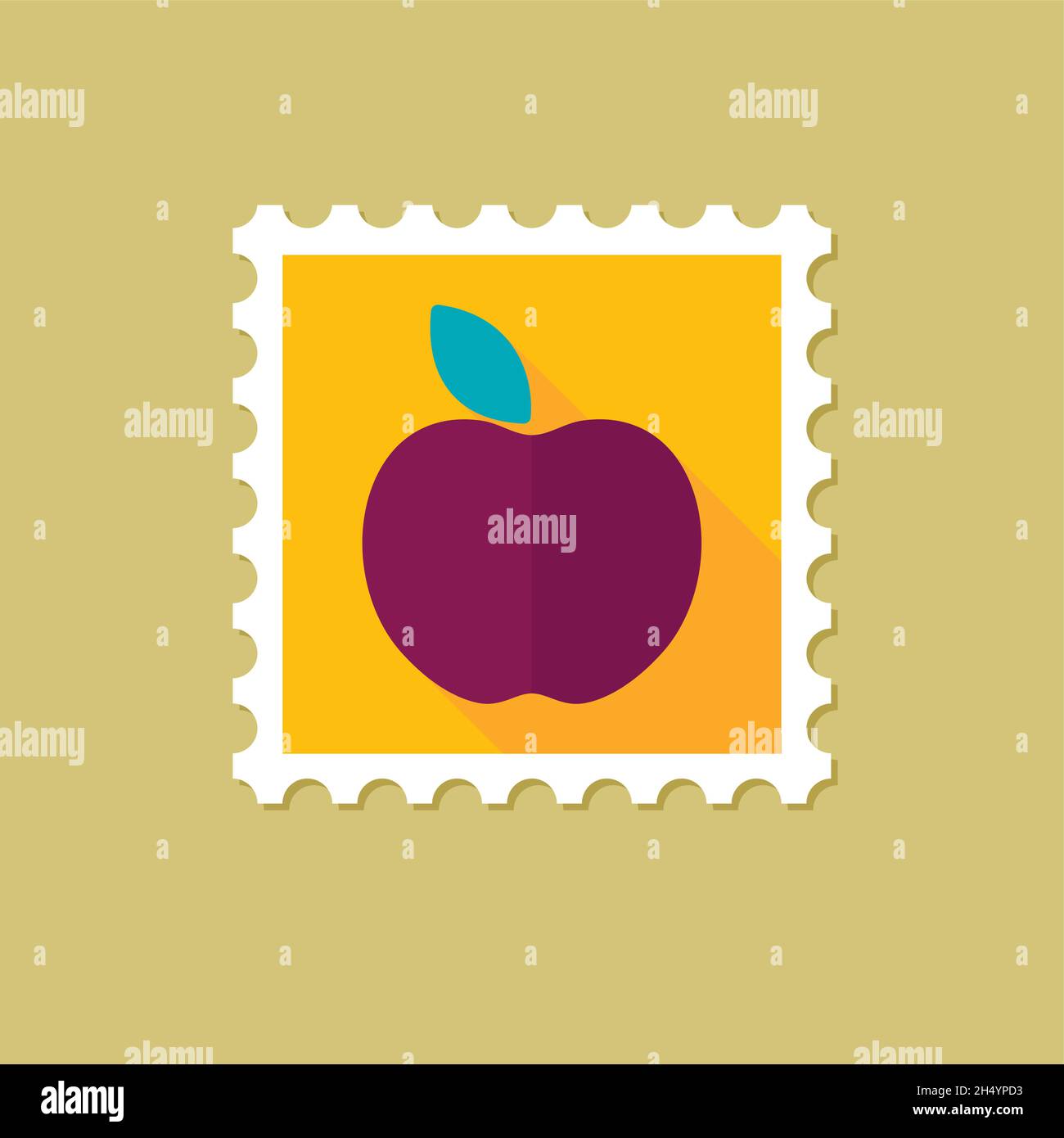 Apple flat stamp with long shadow, eps 10 Stock Vector Image & Art - Alamy