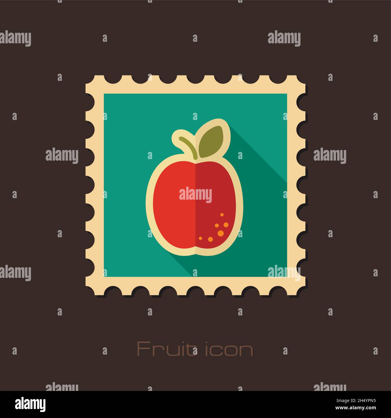Apricot flat stamp. Fruit vector illustration, eps 10 Stock Vector ...