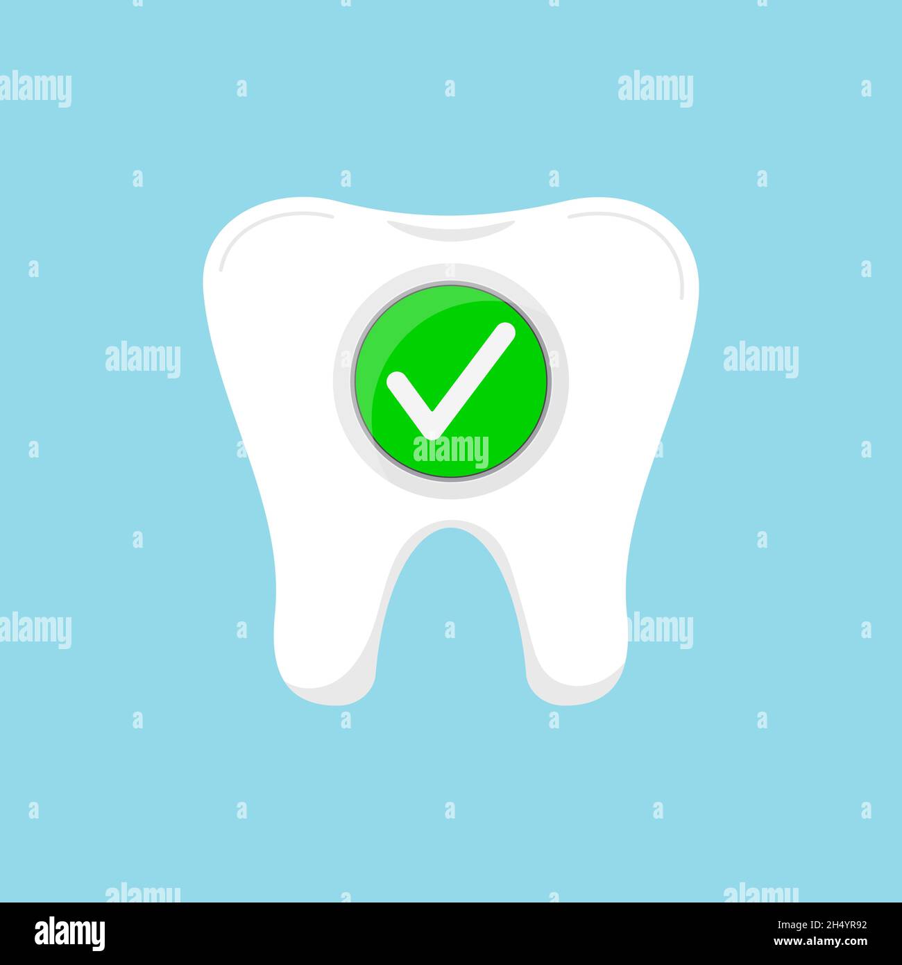 Tooth with green check mark icon vector illustration Stock Vector Image ...