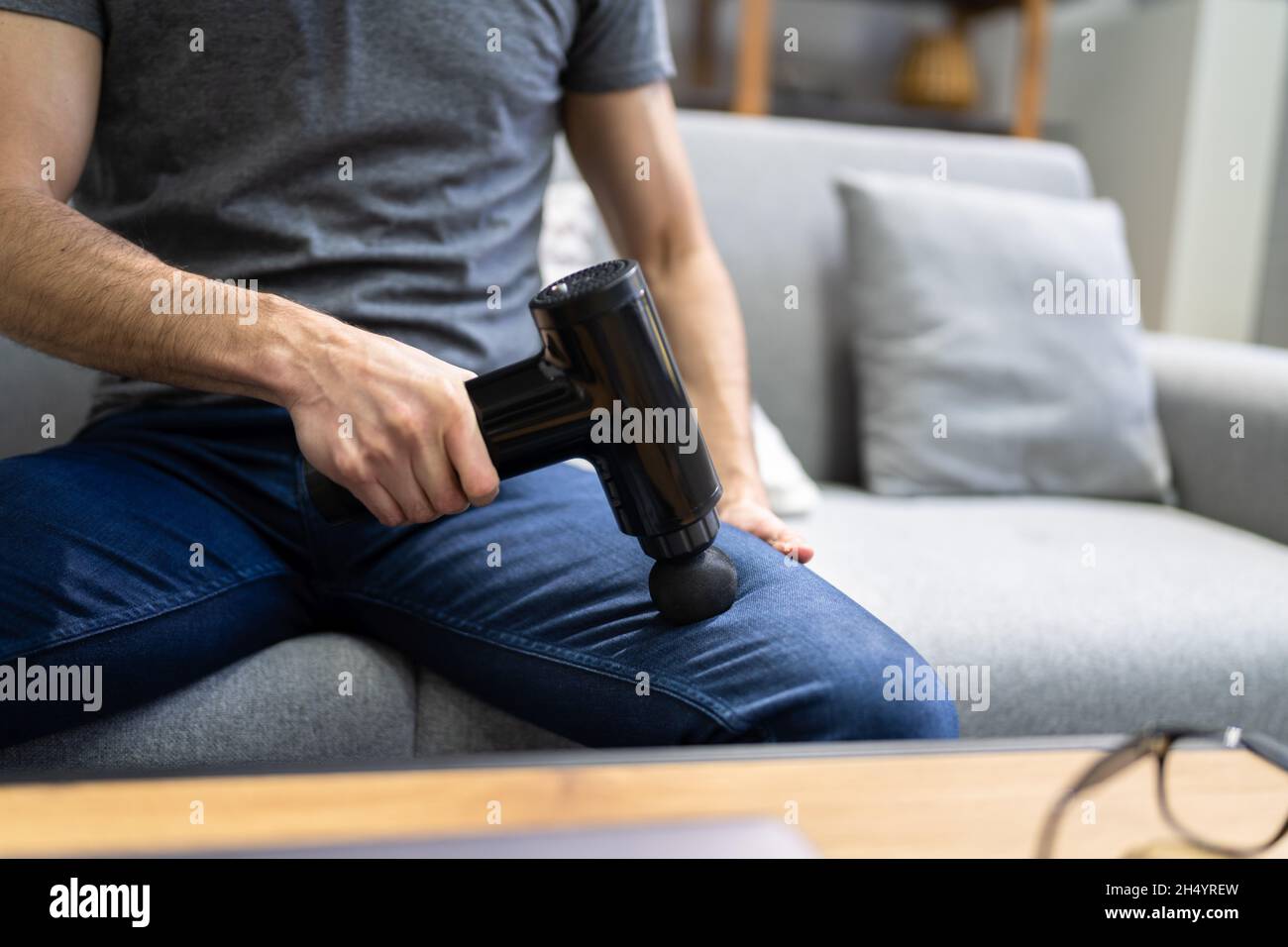 Massage Gun Machine Recovery Therapy And Stimulation Stock Photo - Alamy