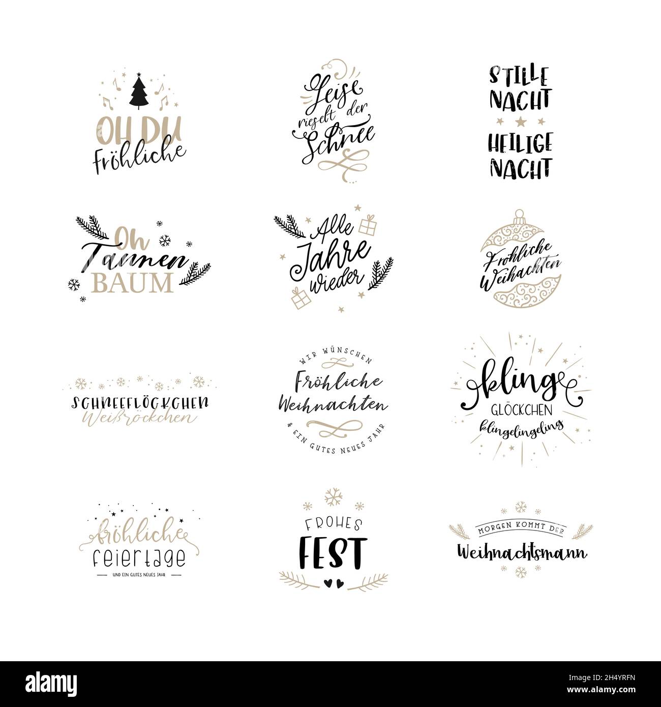 Various German Christmas sayings hand written, lovely typography with ...