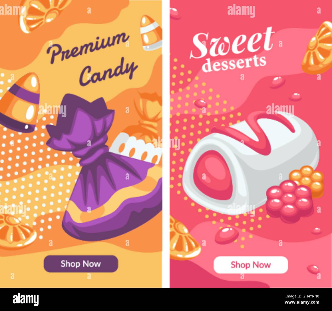 Premium candy sweet desserts, online web shop Stock Vector Image & Art ...