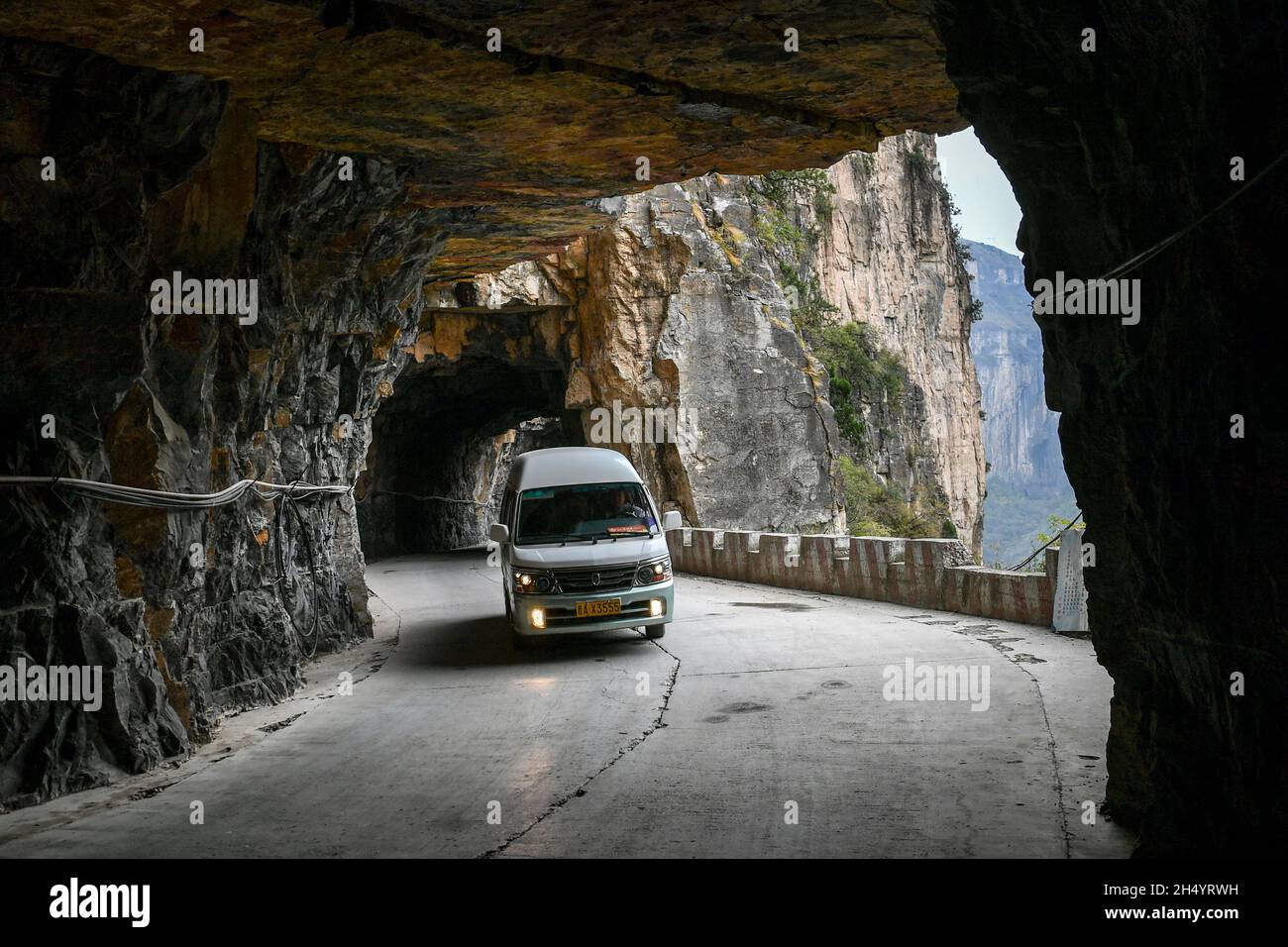 Taiyuan, China's Shanxi Province. 26th Oct, 2021. A vehicle runs on the ...