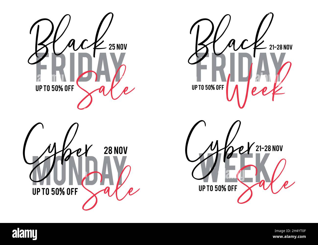 Black Friday sale, cyber Monday week, vector graphic design elements ...