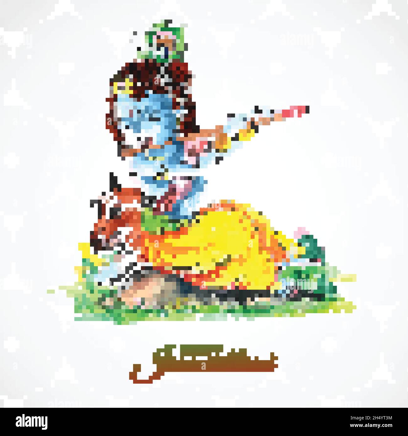 Colorful religious krishna janmashtami card background Stock Vector ...