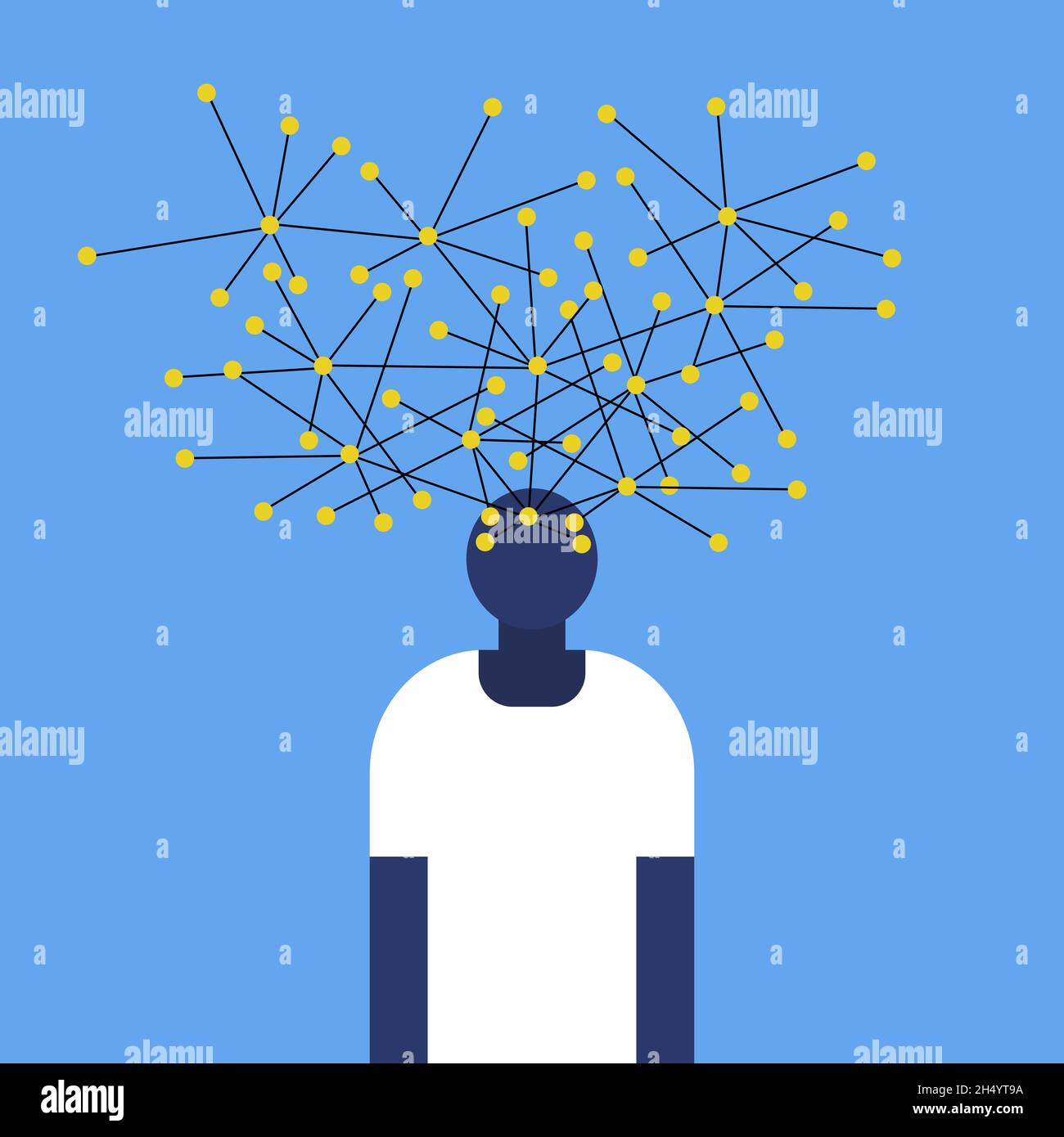 Network of connections coming out from a human brain Stock Vector Image ...