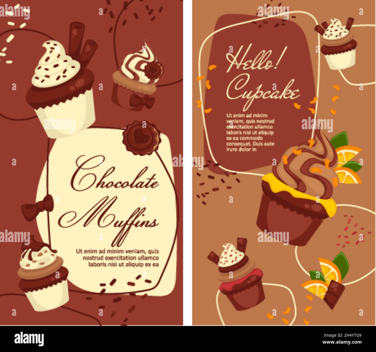 Bakery and pastry shop, order desserts and muffins Stock Vector Image ...