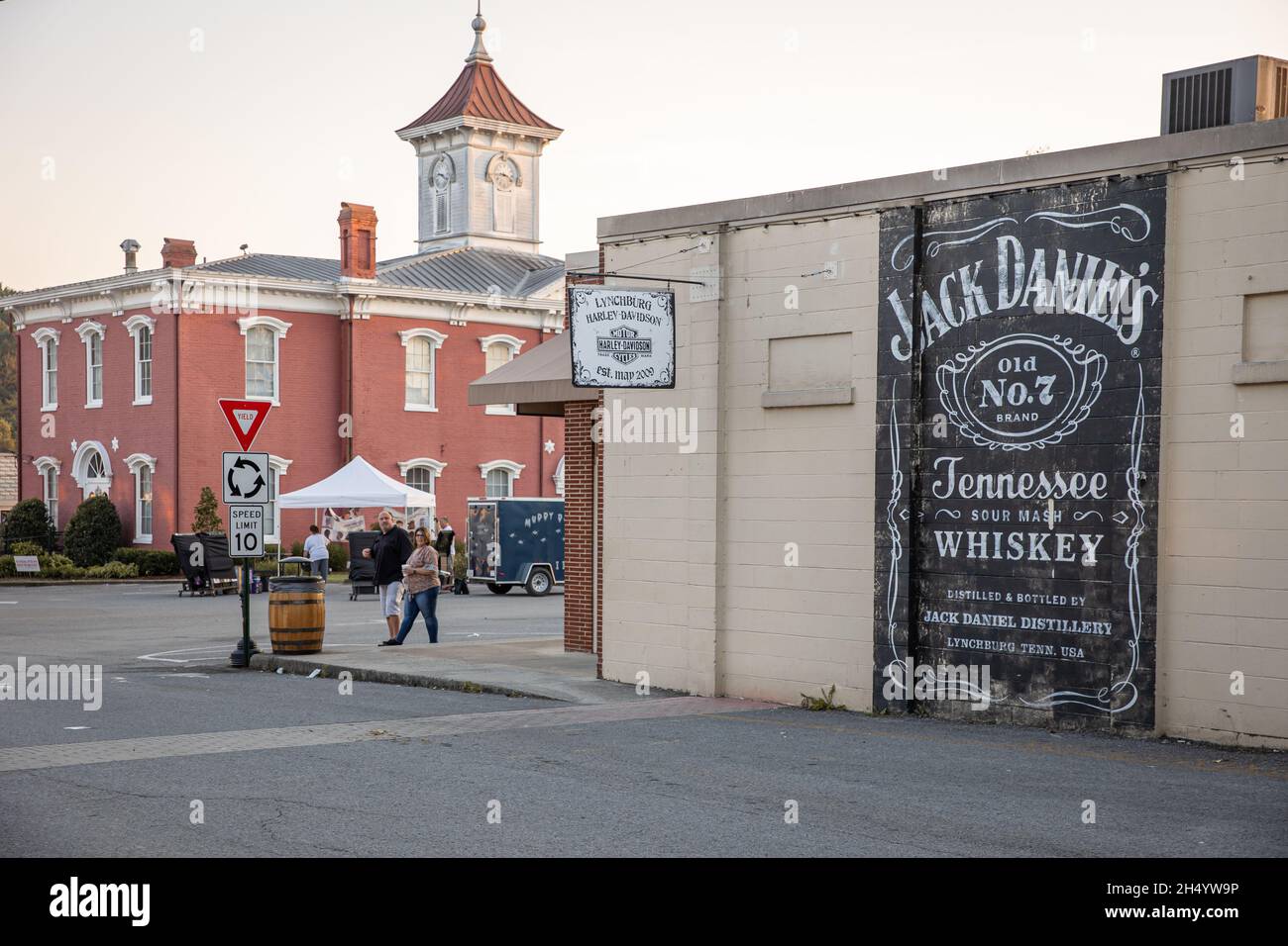 LYNCHBURG, UNITED STATES - Oct 10, 2021: A mural of a Jack Daniel's ...