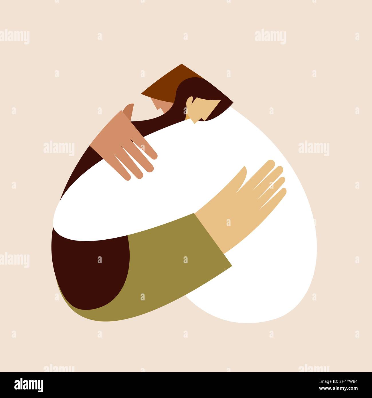 Romantic couple inside an upside down love sign. A valentine's day ...