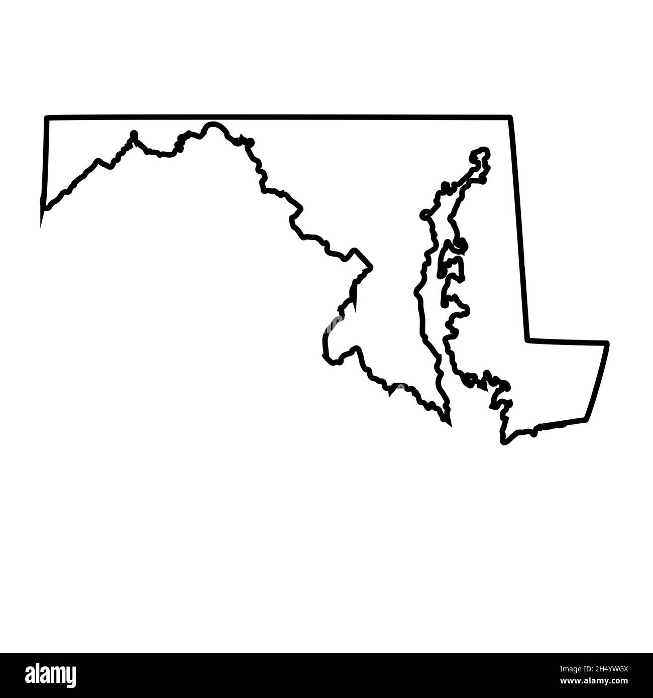 2D State of Alabama outline map on white background Stock Photo - Alamy