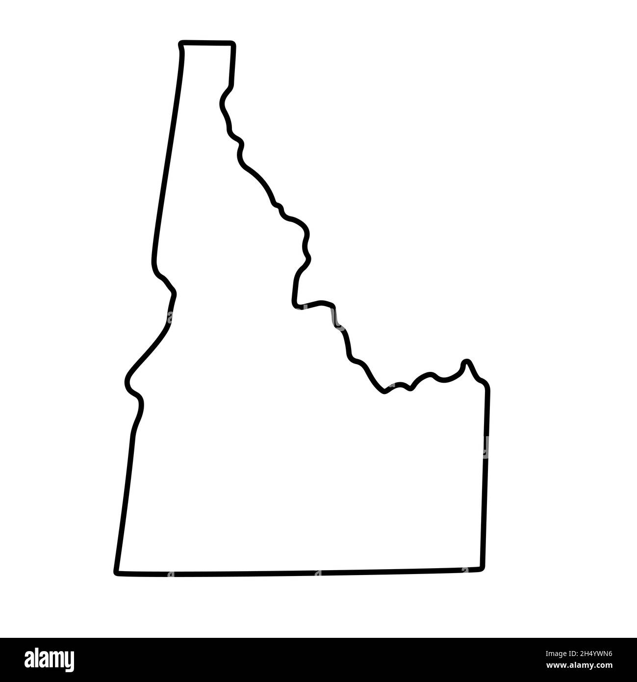 2D State of Idaho outline map on white background Stock Photo - Alamy
