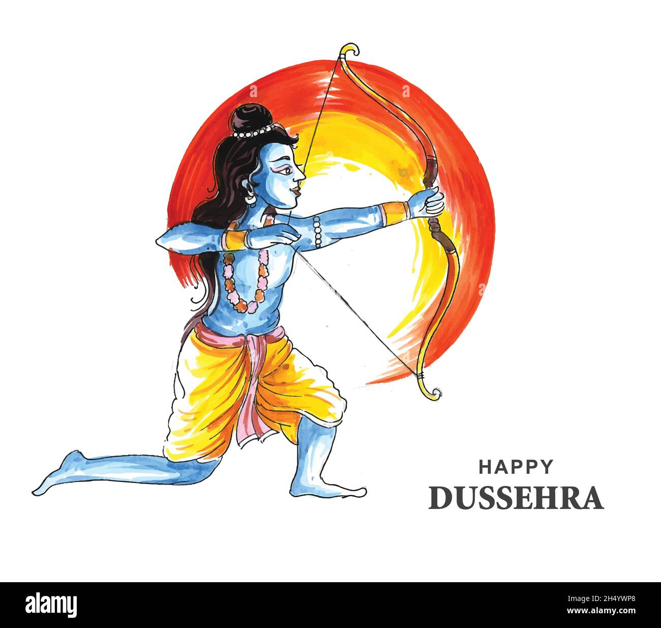 Lord rama with arrow killing ravana in navratri festival card ...