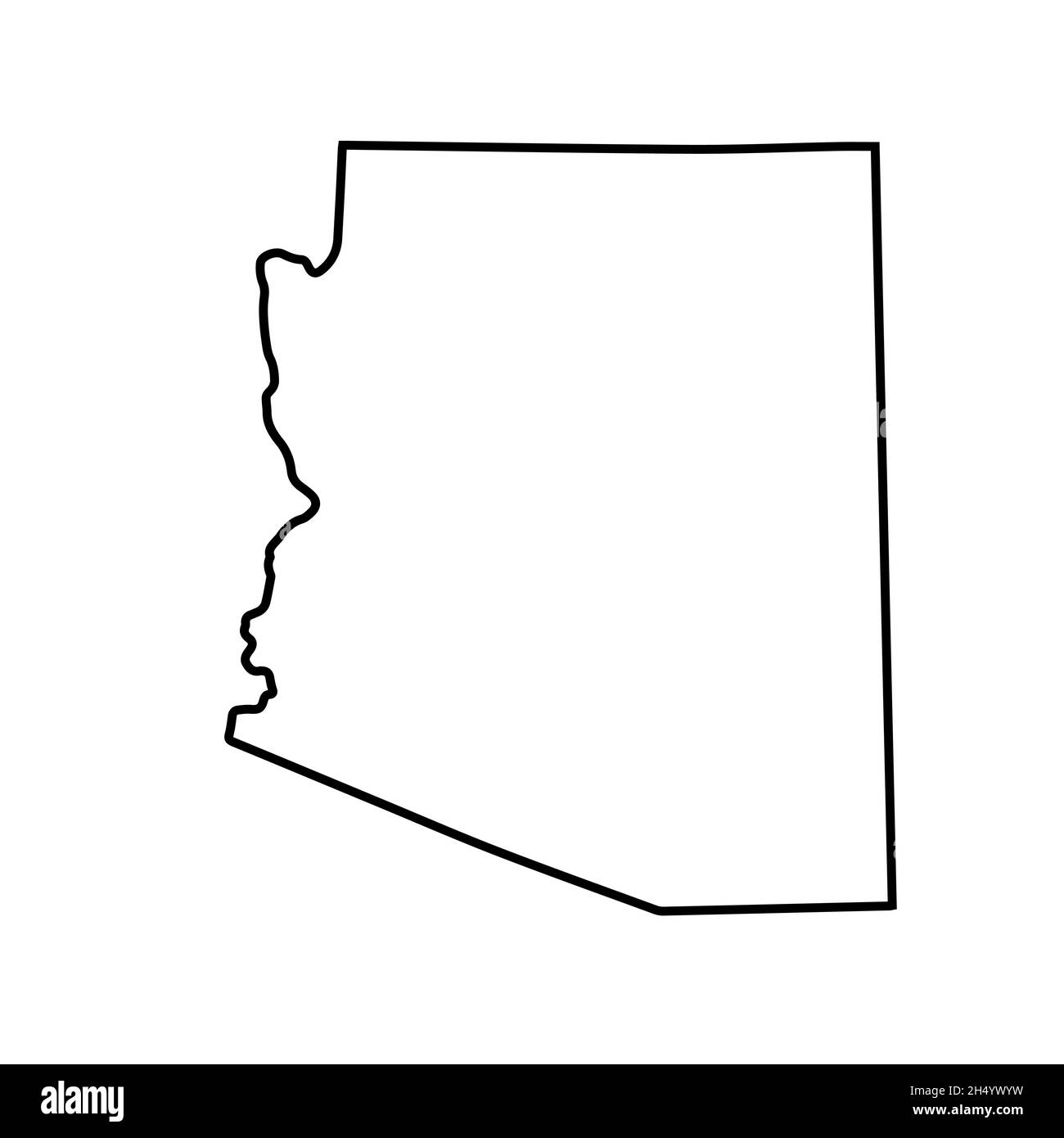 2D State of Arizona outline map on white background Stock Photo - Alamy
