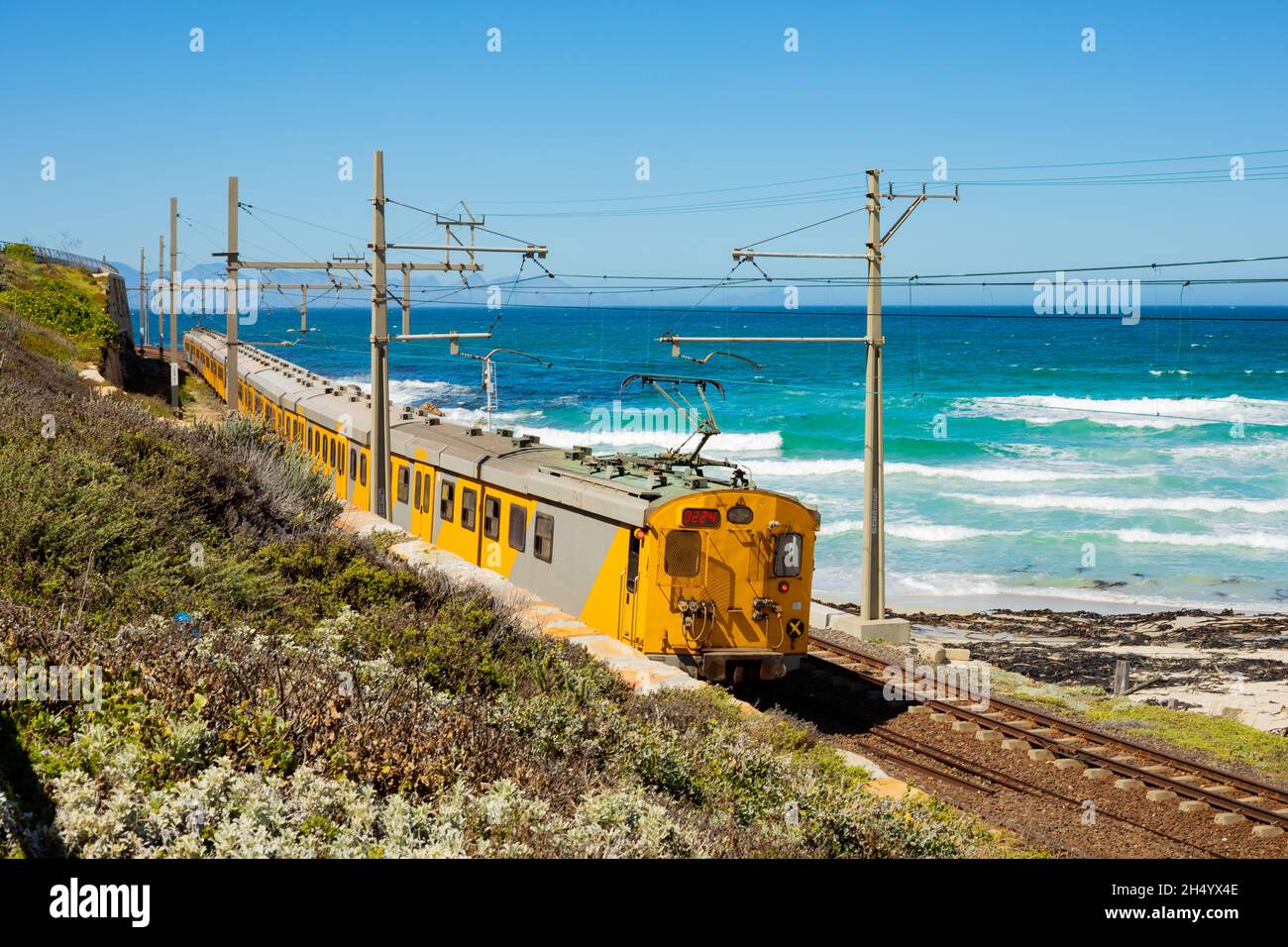 CAPE TOWN, SOUTH AFRICA - Oct 11, 2021: A passenger railway running ...