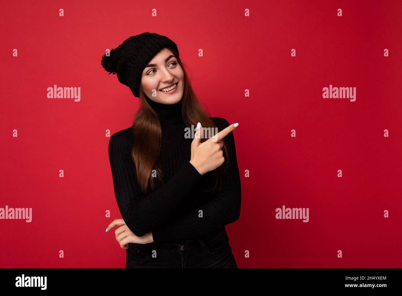 Portrait of beautiful fascinating emotional positive joyful happpy ...