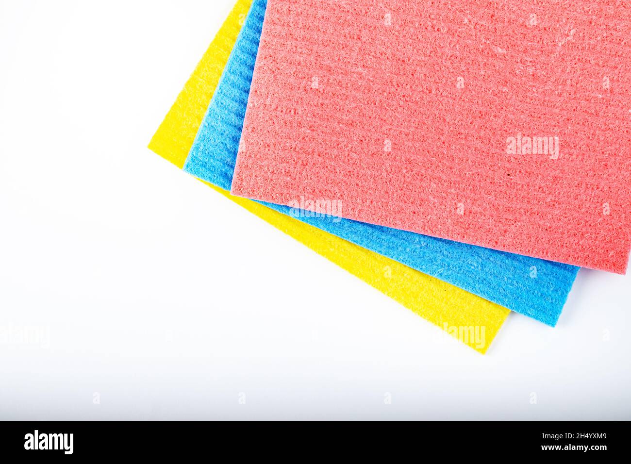 Clean sponge cloths on white background. Household cleaning cloth ...