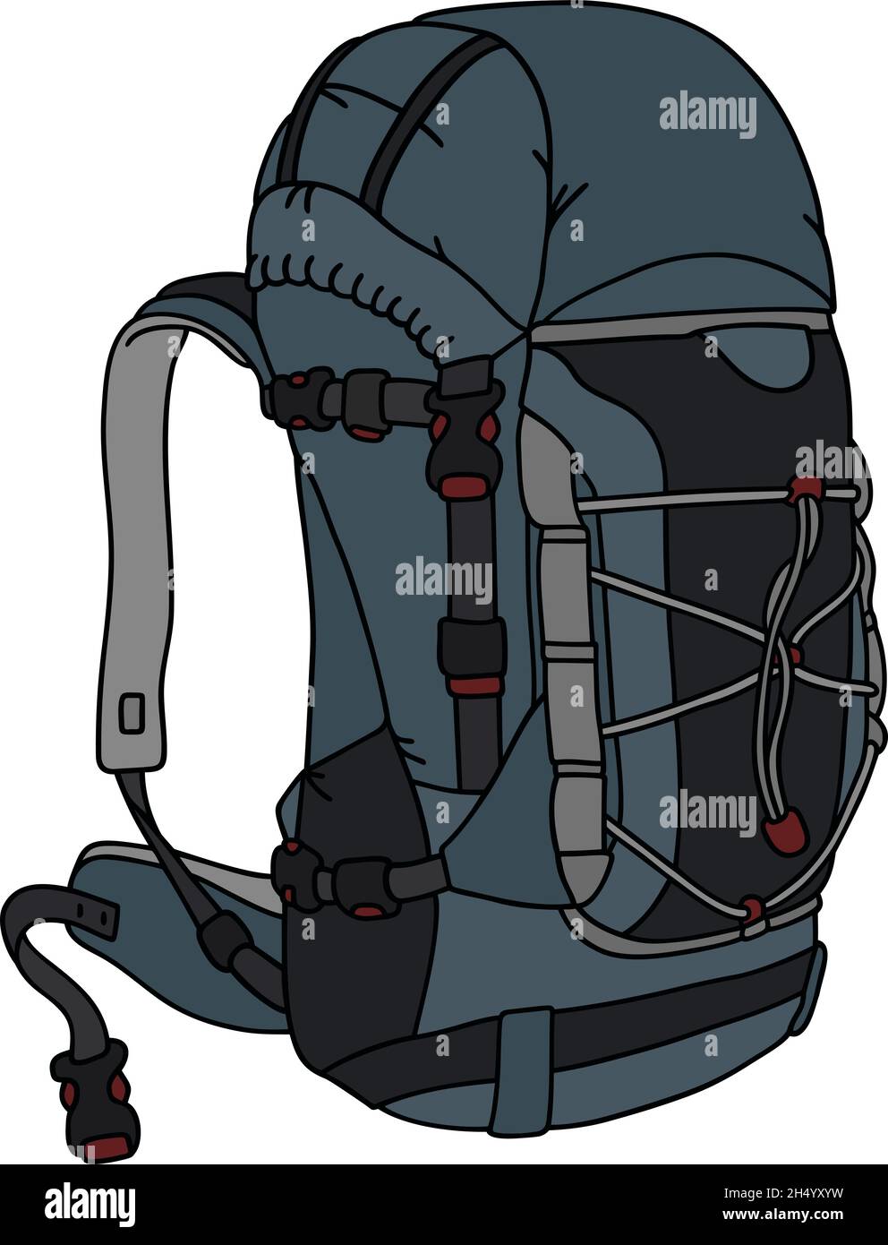 Hand drawing of a blue and gray backpack Stock Vector Image & Art - Alamy