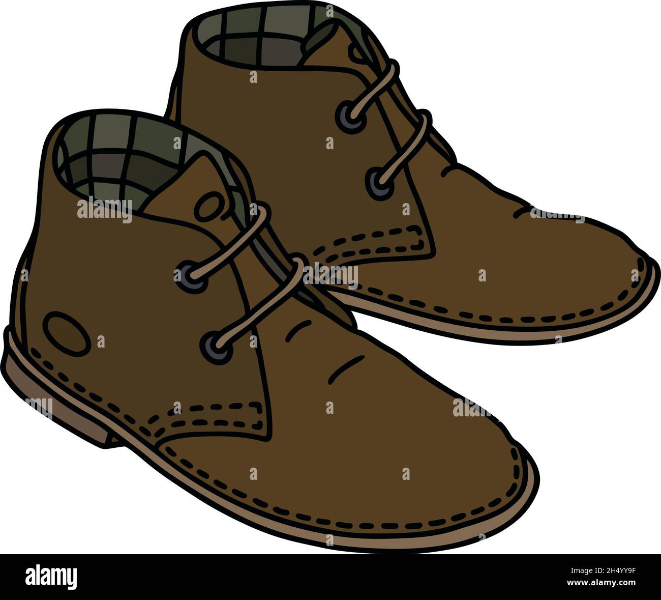Hand drawing of a classic brown suede shoes Stock Vector Image & Art ...